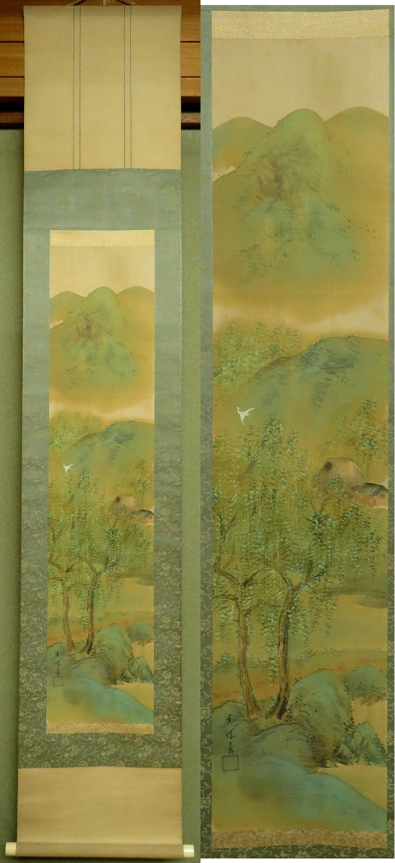 【やや傷や汚れあり】【こもれび】 掛軸 朝見香城 『五月雨』 共箱 【師:西山翆嶂 中京画壇】の落札情報詳細 ヤフオク落札価格検索 オークフリー